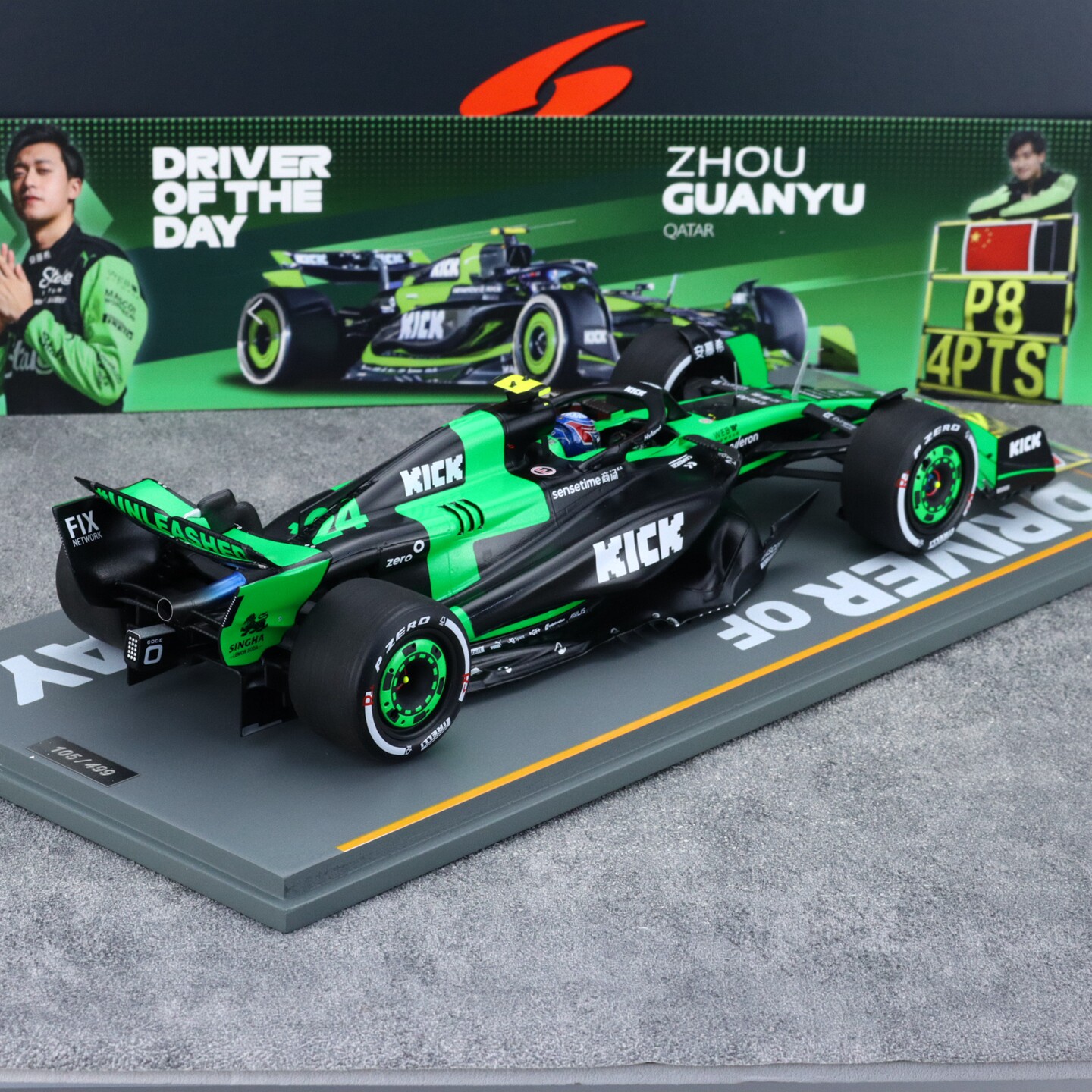 定制版SPARK1:18周冠宇积分带回卡塔尔2024索伯F1 C44树脂车模：赛道上的艺术品！-火车-淘宝好物网