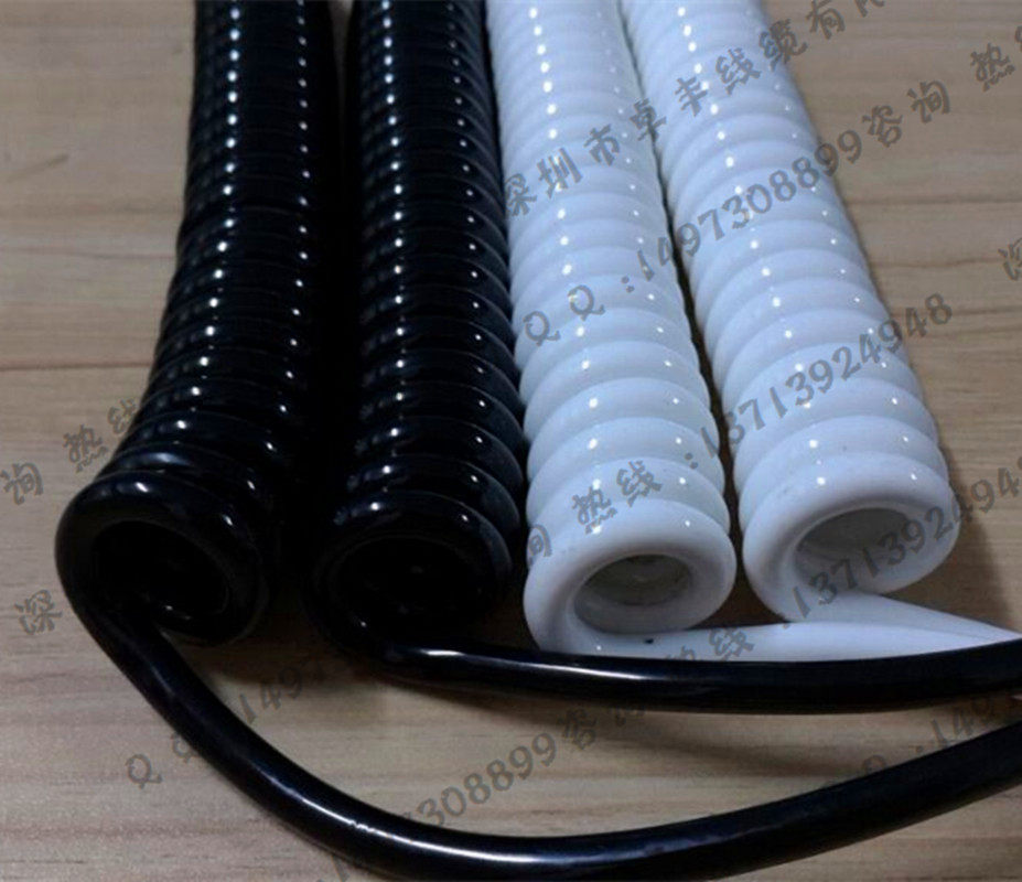 Spiral spring cable 4 cores 3 cores 0 75 square spring slingshot curve ...