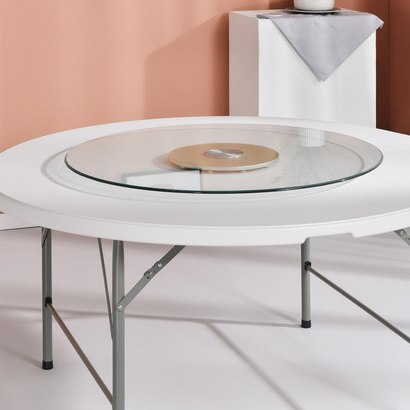 [USD 85.25] Steeled Glass Turntable Hotel Roundtable Desk Table ...
