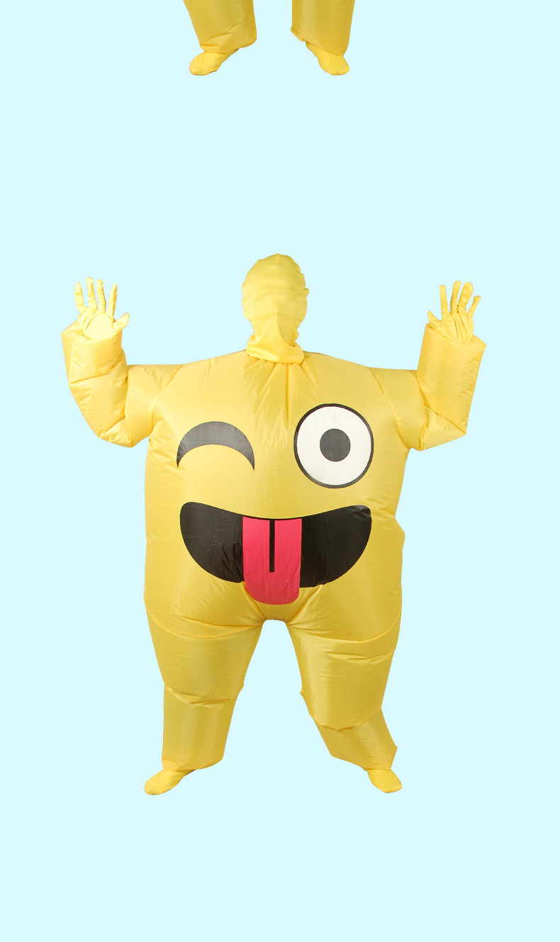 Inflatable Face Emoji Costume For Adult Cosplay Clothing Funny Smile ...
