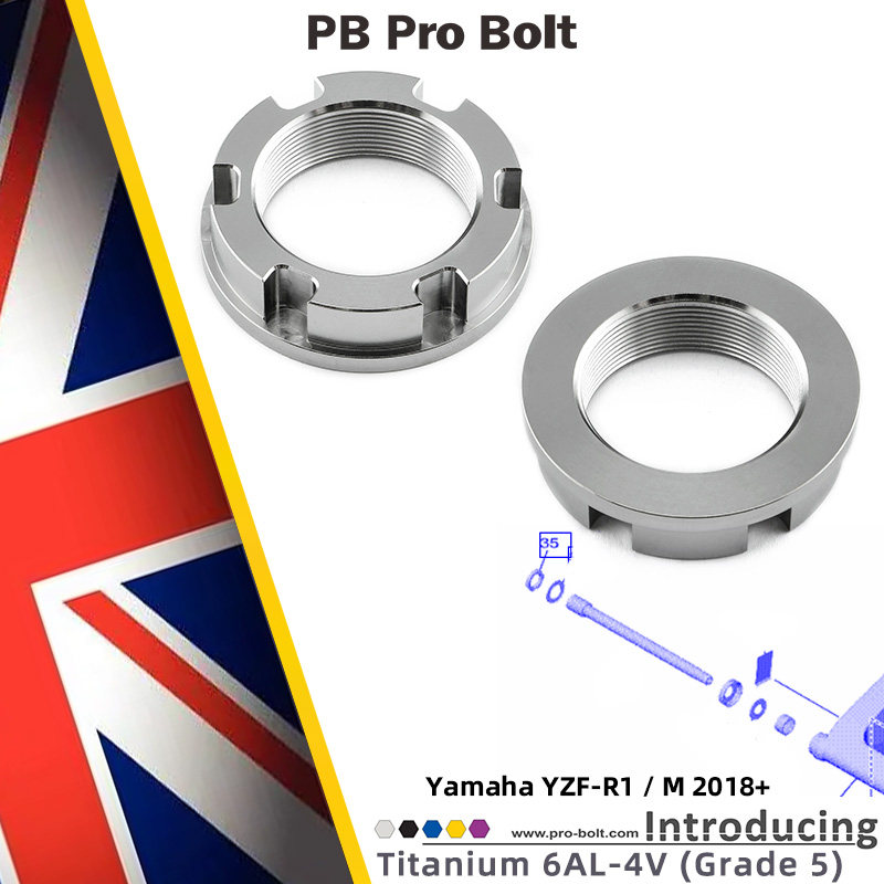 PB Pro Bolt 适用于YAMAHA R1 18+改装后摇臂右侧钛合金螺母螺帽-Taobao