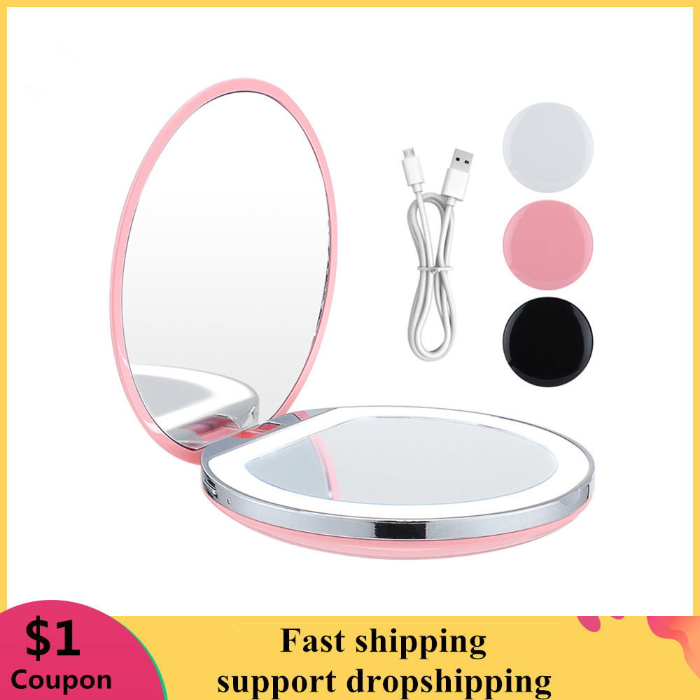 Mirror with Light Compact LED Mirror StorageTable Mirror Mag-Taobao