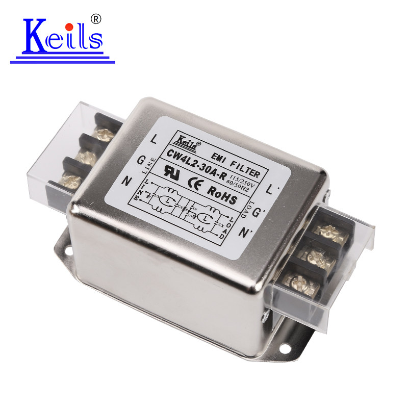 KEILS Power Filter 220V Single-phase bipolar terminal block AC filter ...