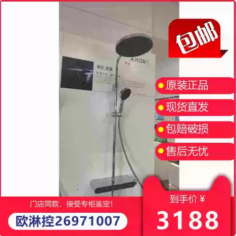 漢斯格雅入牆式局部銅材質恆溫花灑 搭配可旋轉升降花灑支架