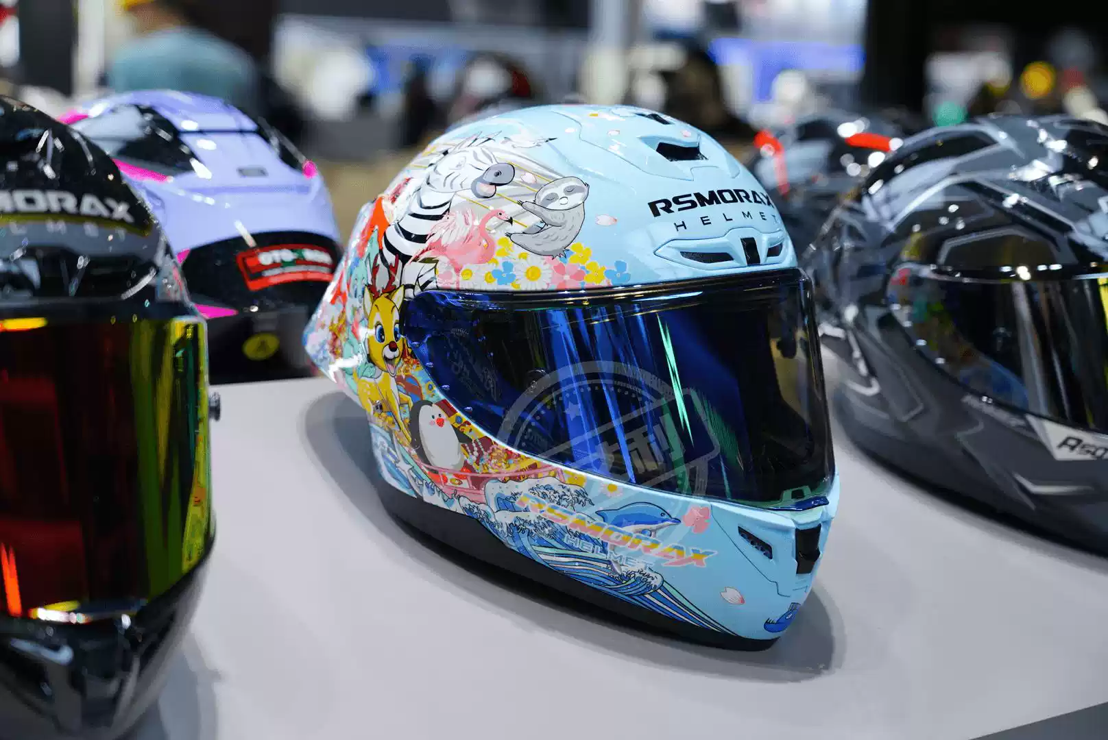 RSMORAX摩雷士r50spro头盔摩托车r50s大尾翼全盔百花齐放