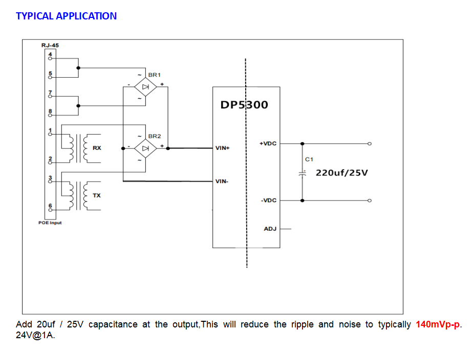 DP5300 插针式24V1A 12V2A 5V4A百兆千兆 POE模组模块-阿里巴巴