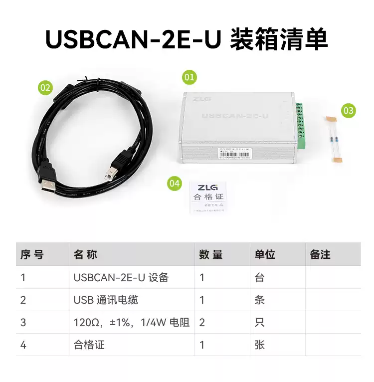 ZLG致远电子 周立功can盒新能源汽车CAN分析仪 USBCAN接口卡