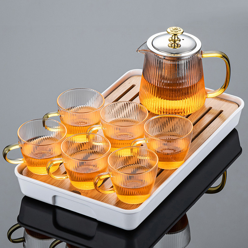 Glass tea set, how to create casual modern living room tea break?