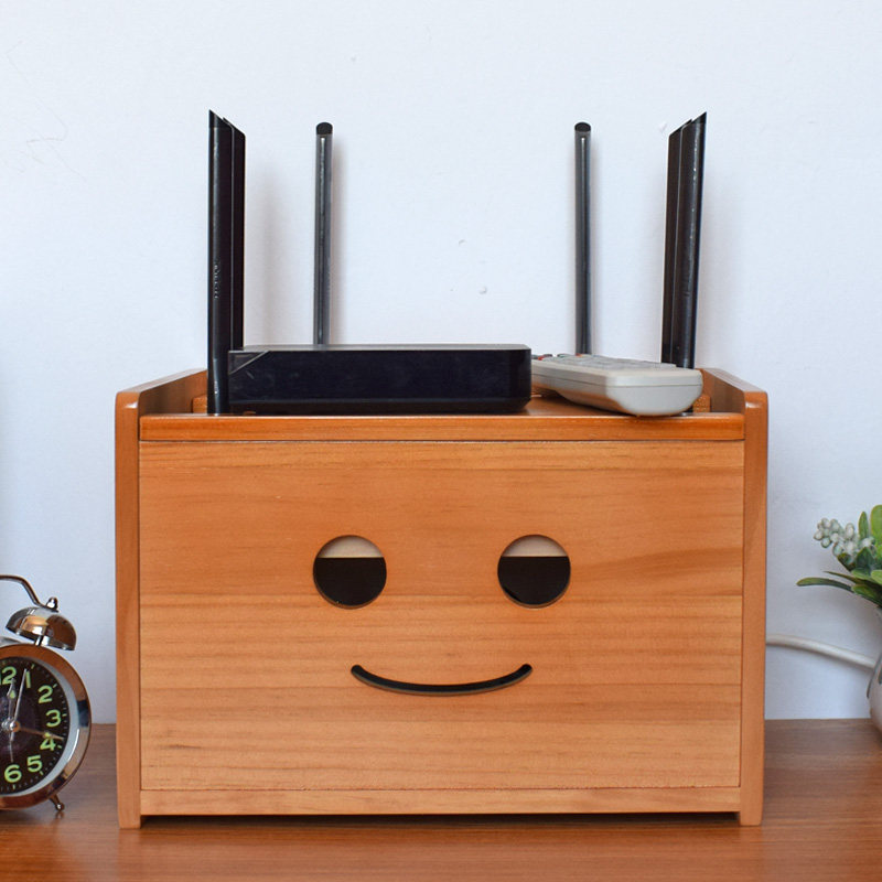 Desktop Wireless Router STORAGE BOX SOLID WOOD WIFI SET-TOP BOX SUB ...