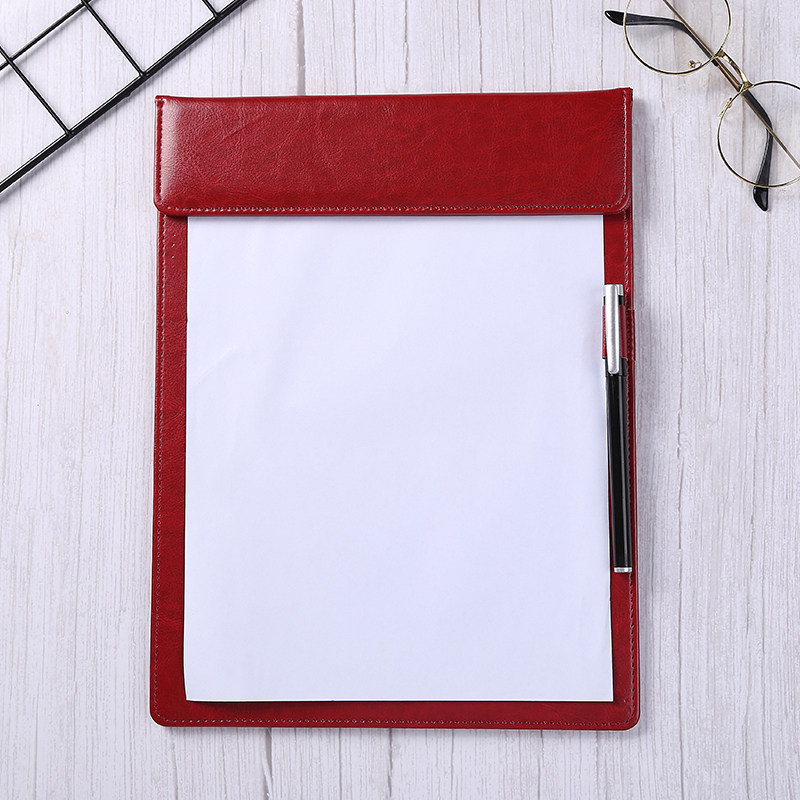 [USD 8.35] A4 leather folder plate magnetic writing padboard hotel ...