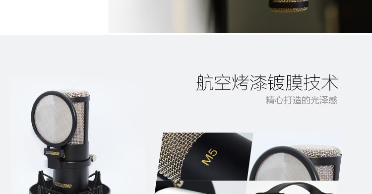 北京797Audio M5专业录音大振膜人声电容麦克风配音K歌直播话筒-阿里巴巴