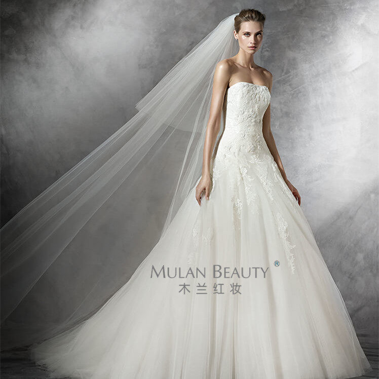 [USD 14.54] Simple and versatile double layer veil new Korean style ...