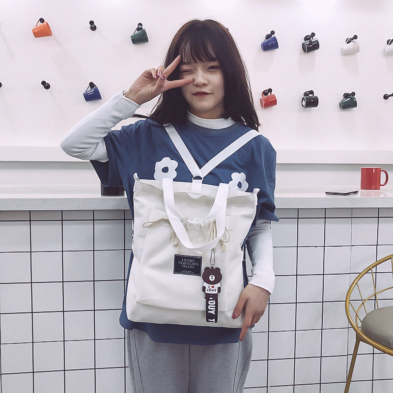 Buy Bag women 2019 New Class canvas bag ins hundred crossbody bag ...