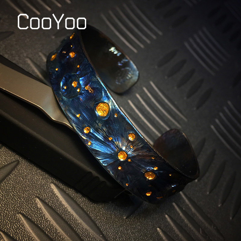 Купить Мультитул cooyoo 酷友 星海手镯 行三手做钛合金手工雕刻 男士高端手镯配饰 в интернет ...