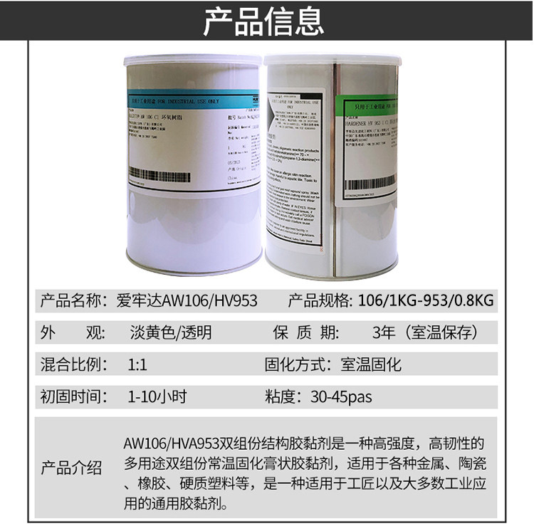 爱牢达AW106 HV953U：金属陶瓷固定强力胶水的秘密武器，DIY达人必备神器！-电子胶-淘宝百科网