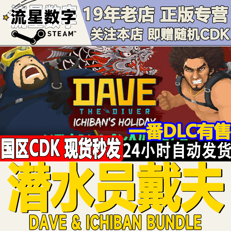 Steam正版国区KEY 潜水员戴夫DAVE THE DIVER 一番的休日DLC CDK