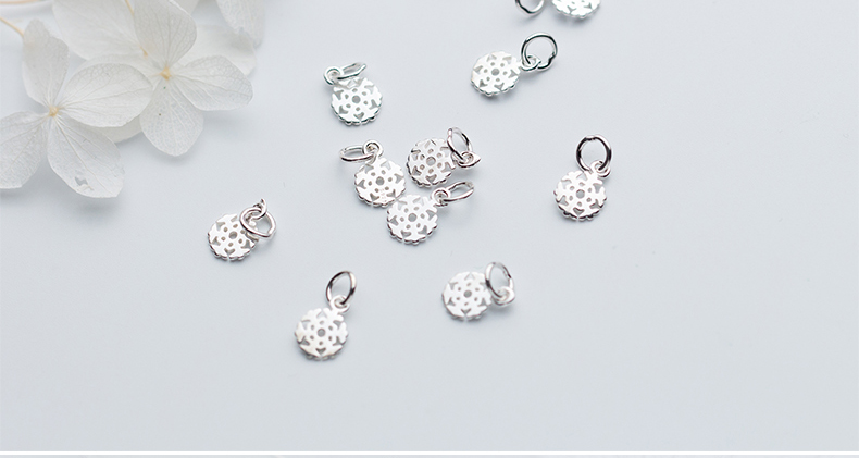 银配件批发 S925银吊坠雪花吊坠挂件DIY手工串珠编绳配件S0091-阿里巴巴
