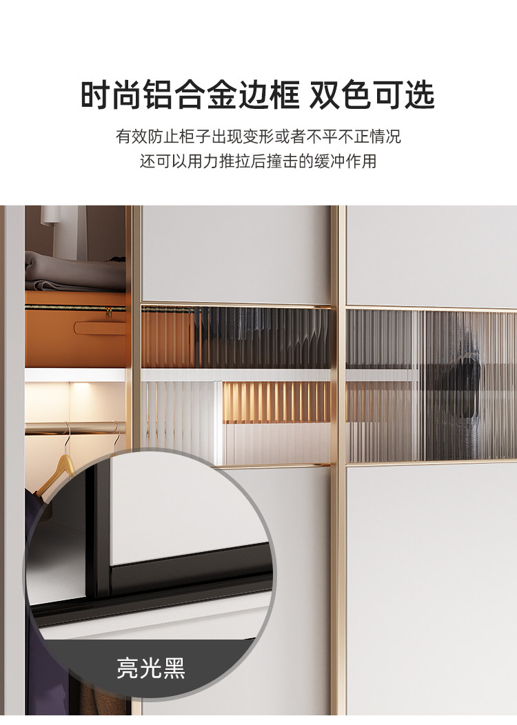 衣柜实木多层板推拉门家用卧室现代简约生态板滑门组装极简大衣橱 阿里巴巴 1959