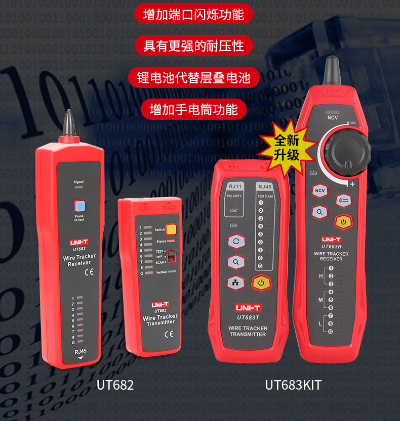 优利德UT683KIT/UT682网络寻线仪抗干扰POE带电网线查线器巡线表-阿里巴巴