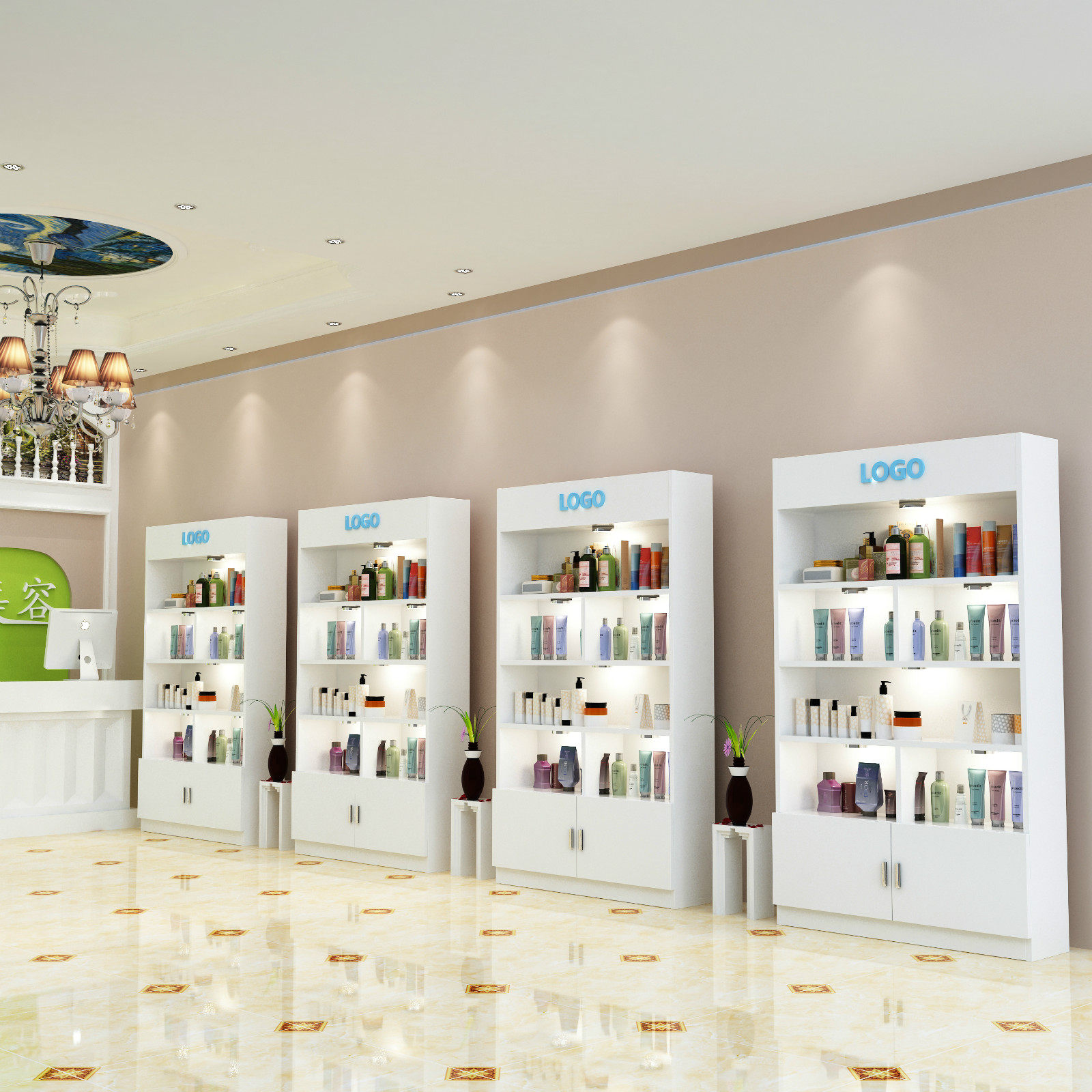 Cosmetics cabinet display cabinet Display cabinet display container ...