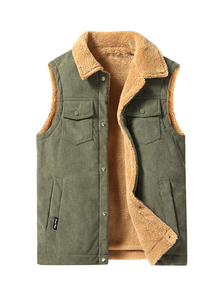 Lamb velvet vest men’s winter warm vest plus velvet thickened work ...