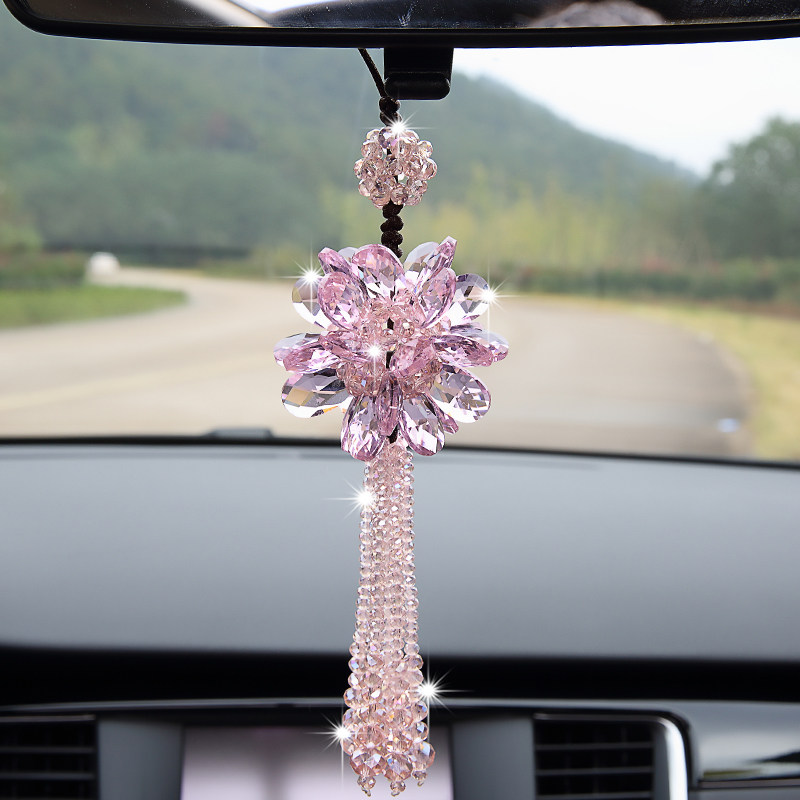 South Korea's new car pendant crystal pink women's car interior ...