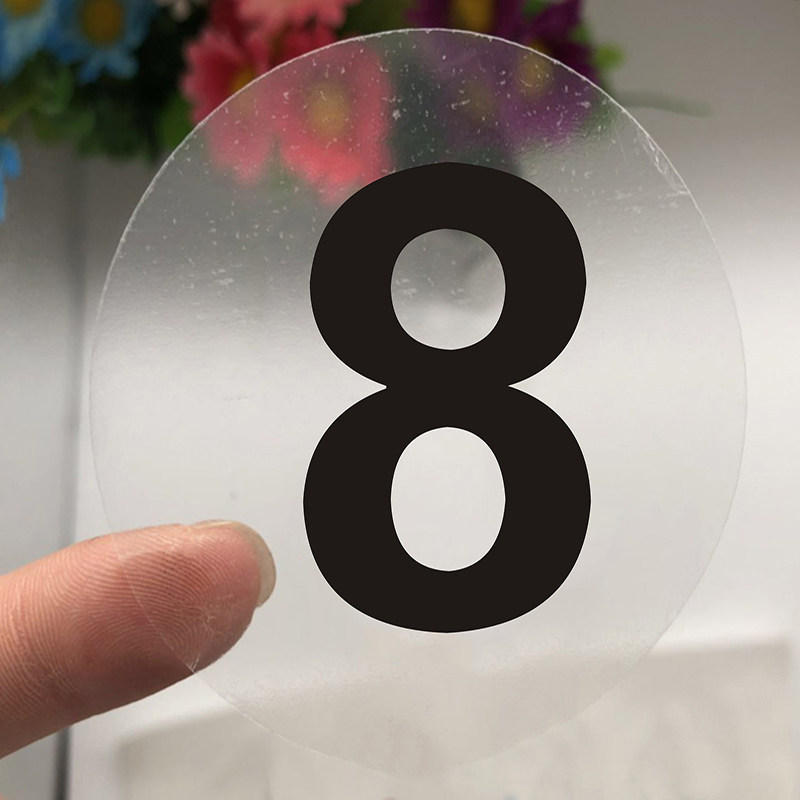[USD 5.40] Waterproof digital sticker number with round and transparent ...