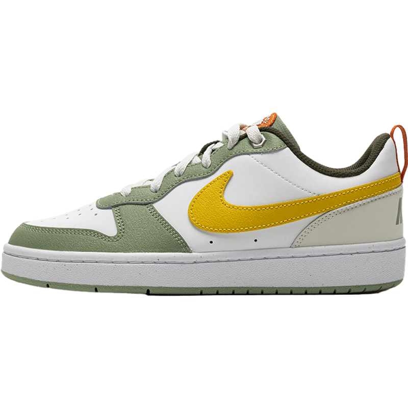 NIKE耐克旗舰店女鞋COURT绿白黄勾大童鞋低帮休闲板鞋FV3648-171-Taobao