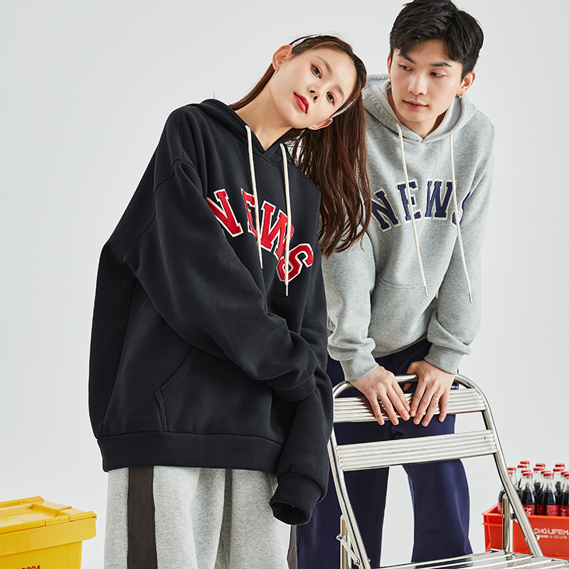 唐狮2021秋冬新款情侣卫衣男女加绒加厚连帽宽松情侣装学生潮ins-Taobao