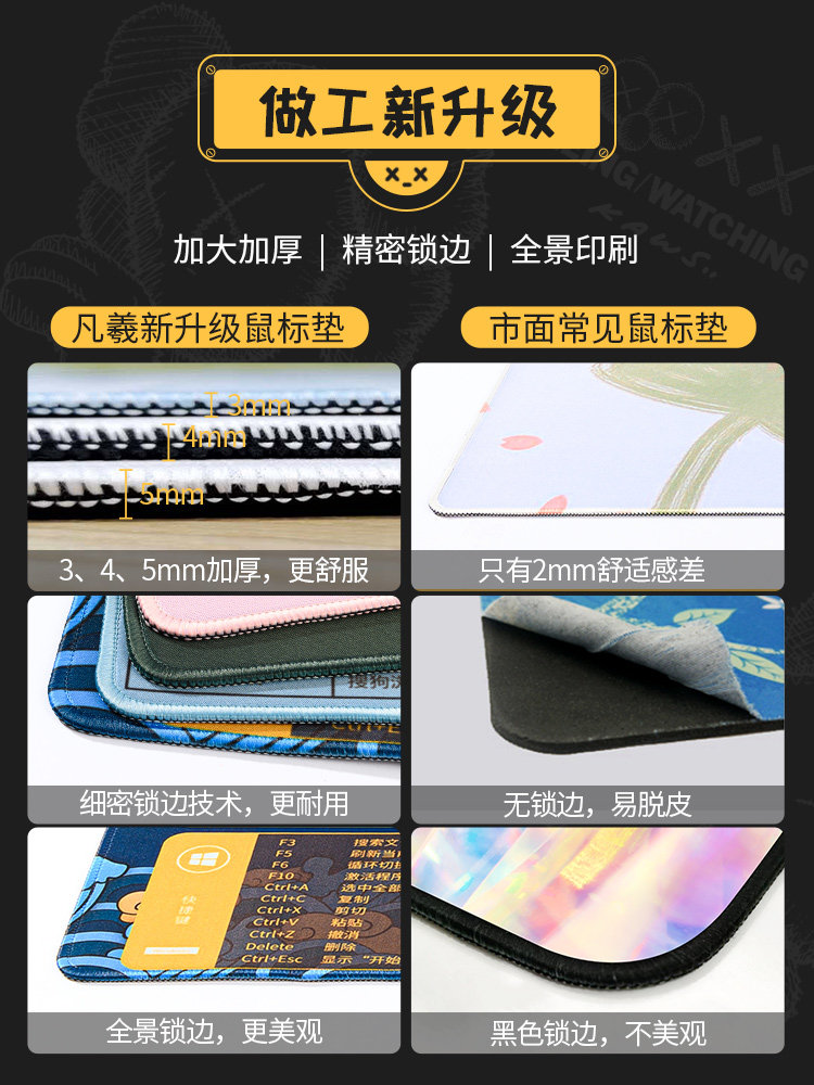 Sesame Street Kaws Extra Large Mouse Pad Lock Edge Game Computer ...