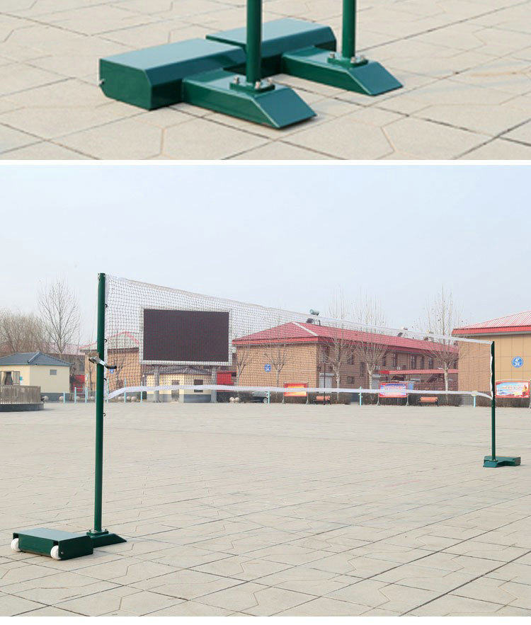 户外铸铁羽毛球架移动式网柱标准羽毛球柱学校比赛羽毛球网柱网架-阿里巴巴