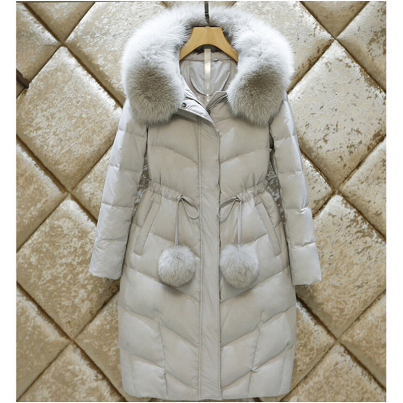 Купить Женский пуховик 新款中长款大毛领羽绒服女收腰显瘦羽绒衣性感保暖羽绒服 Miss fofo classic ...