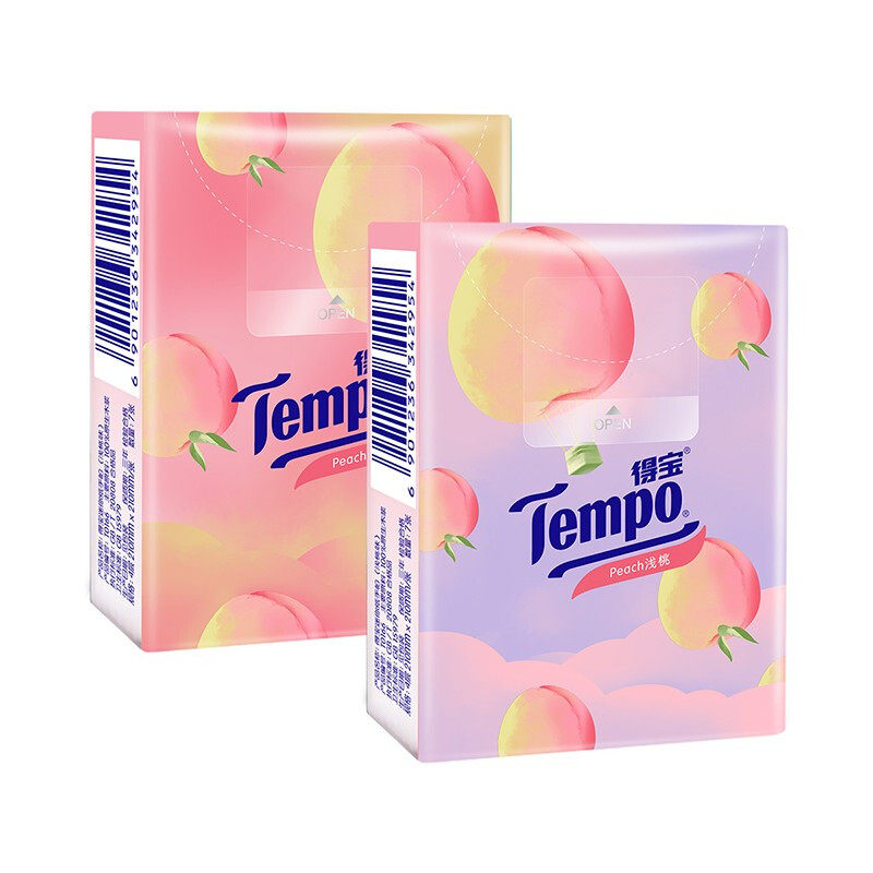 Tempo paper hand-held 36 bags peach-scented printing 4 layers can be 溼 ...