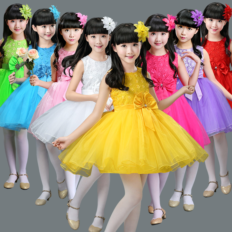 girls princess ballet chorus dresses Children day performance Dress ...