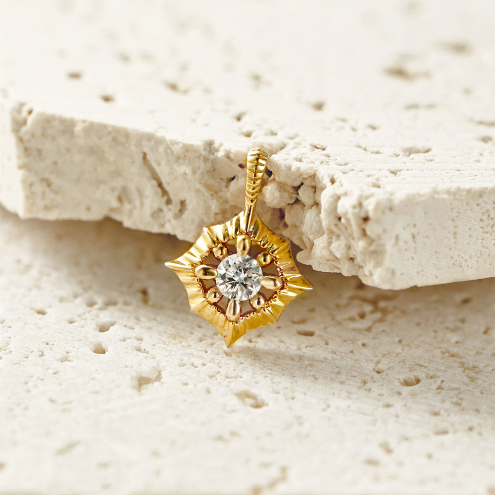 🌟 Brilliant cross star: hd light mark 18k gold synthetic diamond pendant 💖