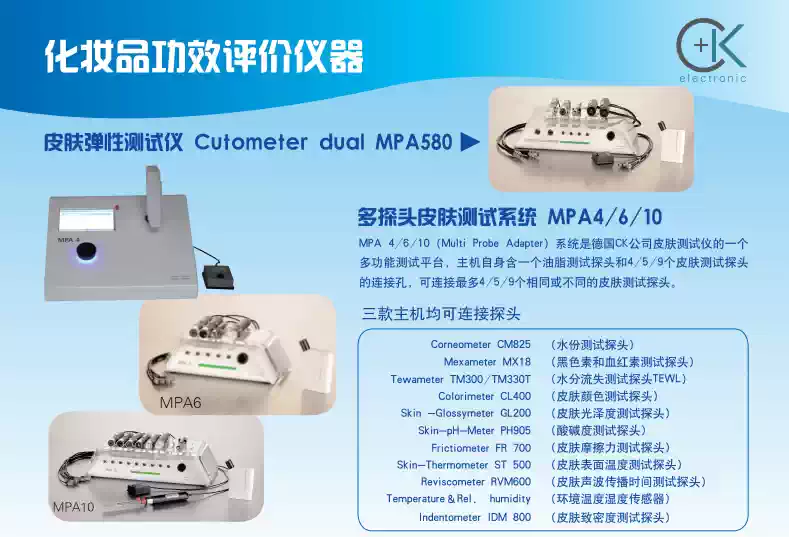 CK公司，MPA580皮肤弹性测试仪 Cutometer dual MPA580