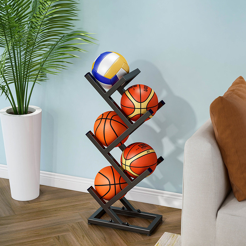 Kids' basketball & soccer ball storage rack - home ball rack, ball ...