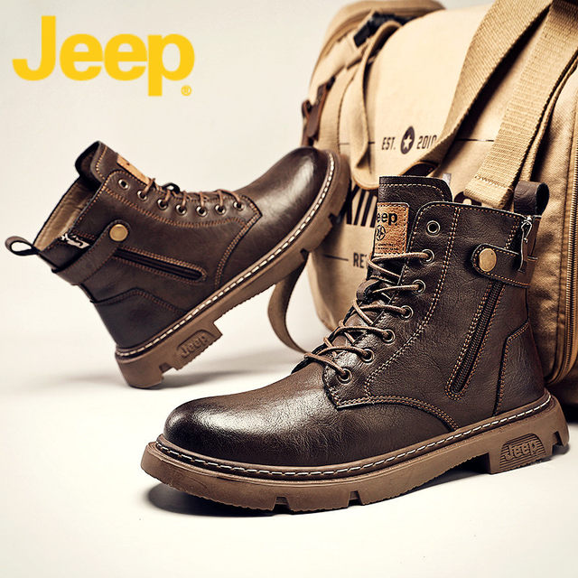 Jeep Jeep Martin Boots Men's Shoes Summer 2025 New Genuine Leather Snow ...
