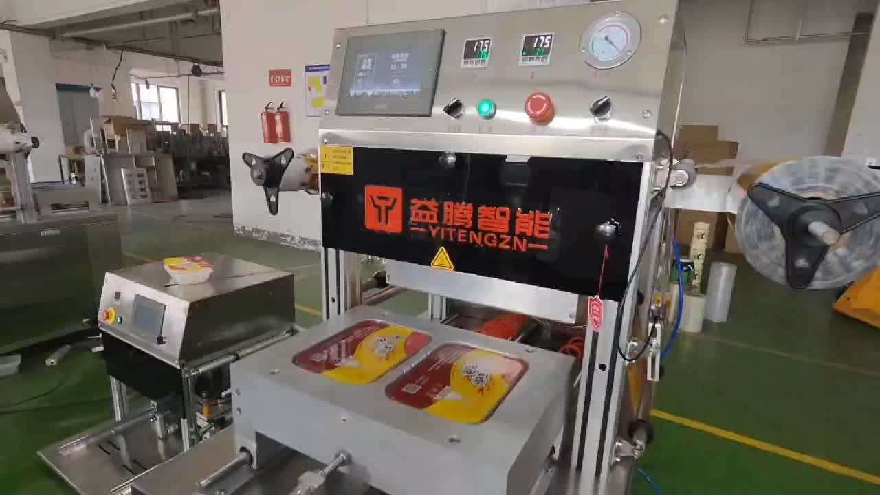 2kw Vertical Automatic Food Tray Map Vacuum Sealer Commercial Food Tray ...