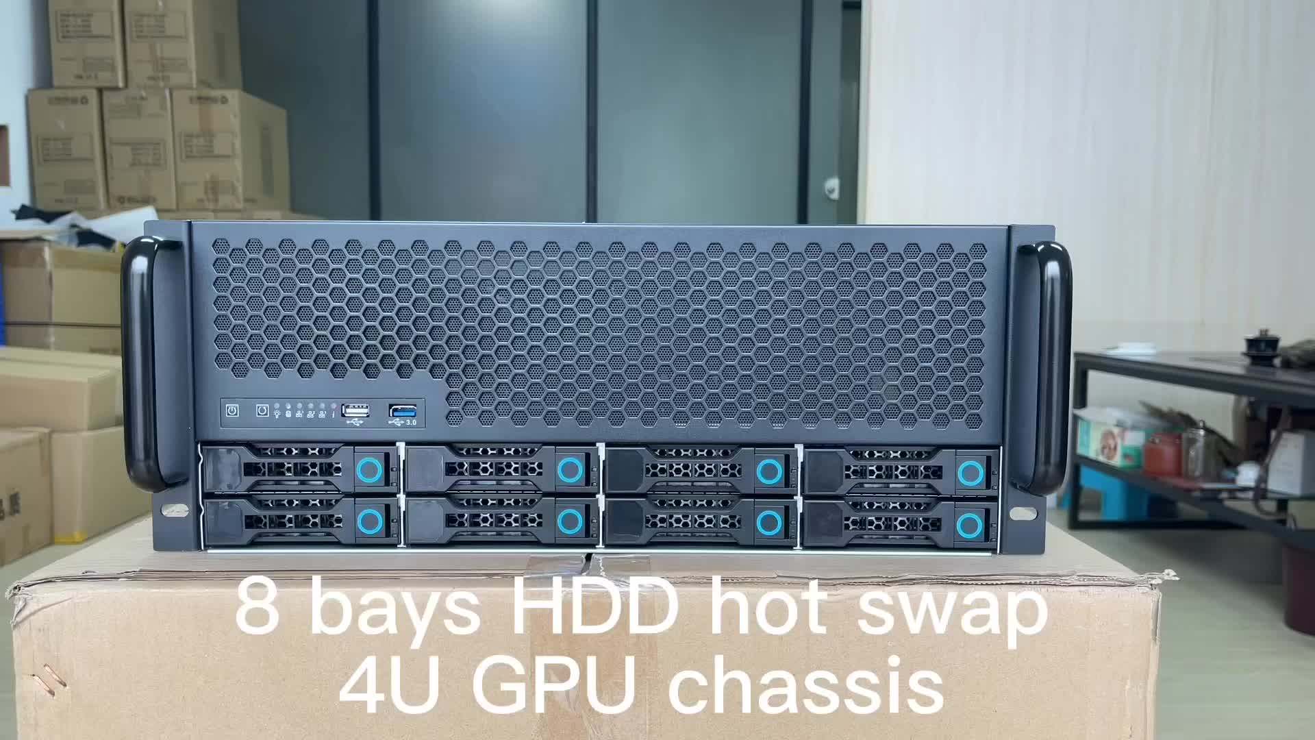 Zhenloong 5 Gpu Server Rack Case 4u 12 Slot Pci 8 Bay Hard Disk Drive ...