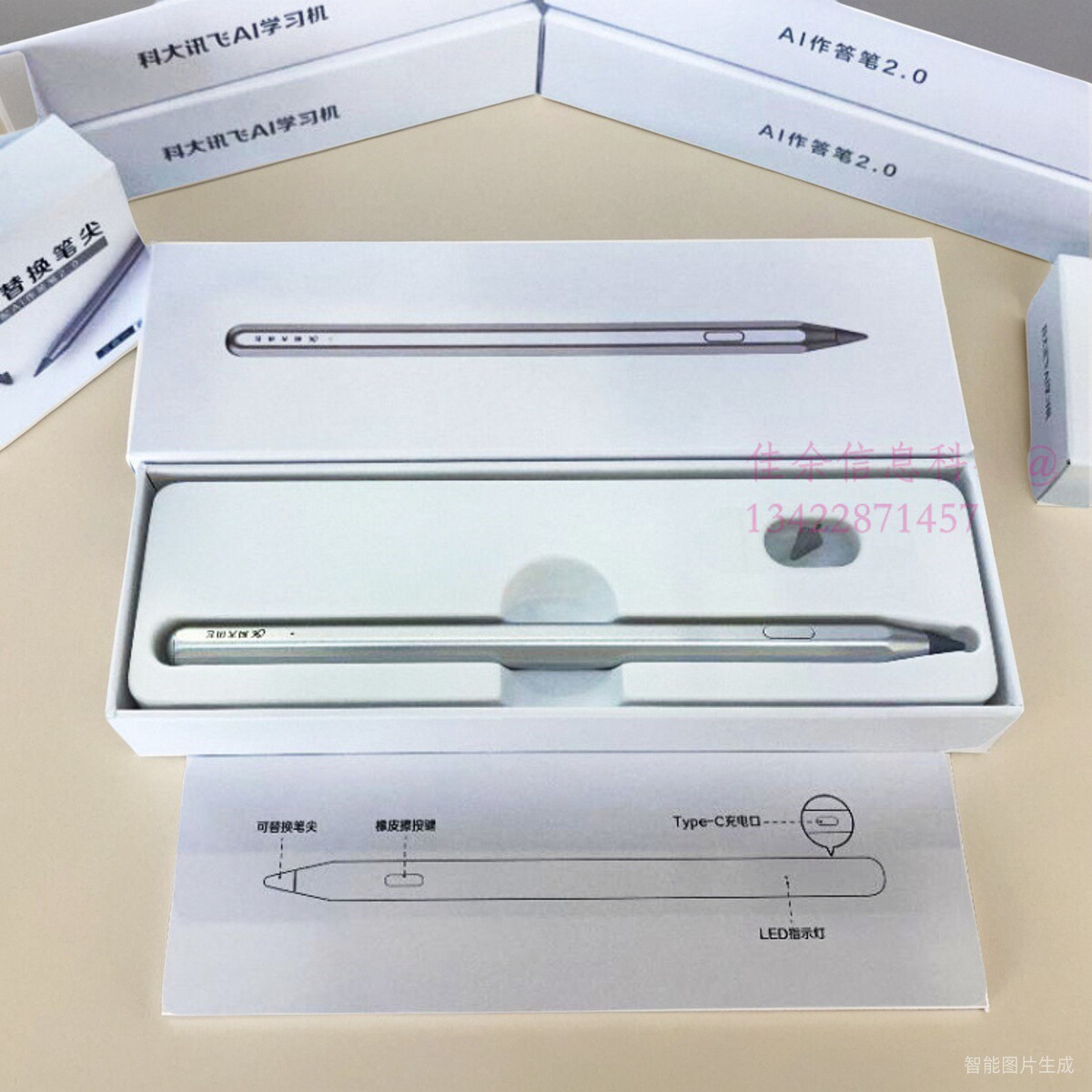 科大讯飞P30/S30原装作答笔学习机T10/T20/X3pro触控笔尖替换笔头