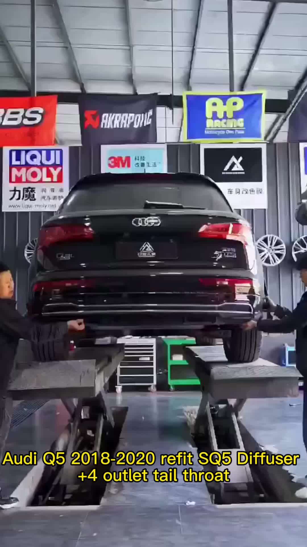 For Audi Q5 Fy Pre-facelift Sq5 Look Rear Diffuser With Exhaust Tips ...