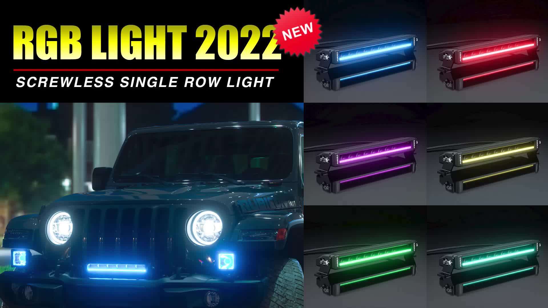 Aurora Patent Rgb Led Light Bar Screwless Offroad Car Atv Led Light Bar ...