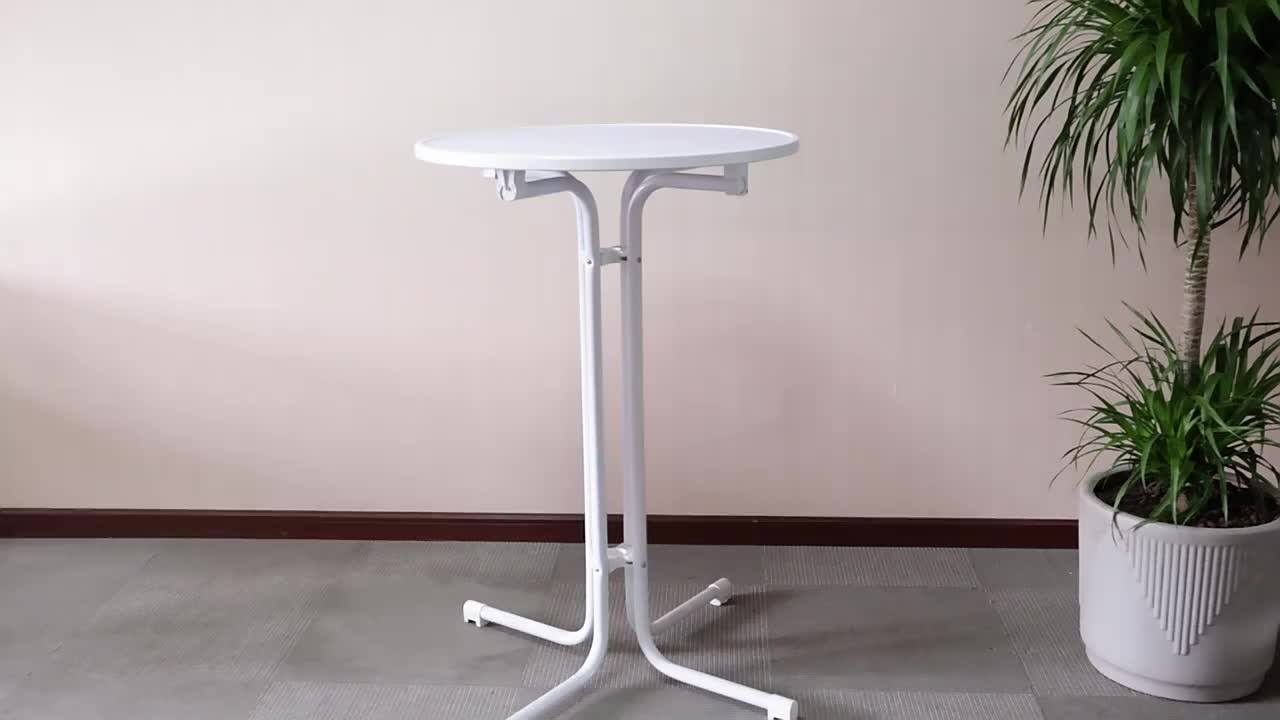 Simple Outdoor Round White Plastic Foldable Fold Up Folding Cocktail ...