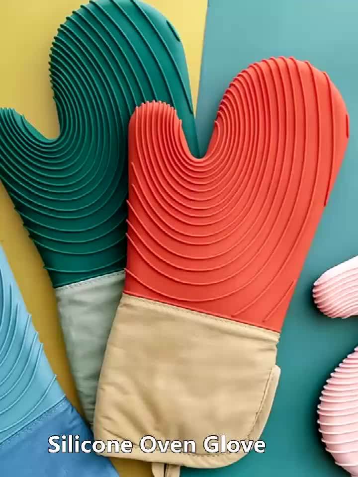 Kitchen Microwave Oven Mitts Heat Resistant Protection Hand Protector ...