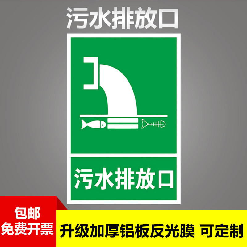 [USD 8.35] Waste gas emission port signage noise discharge source ...