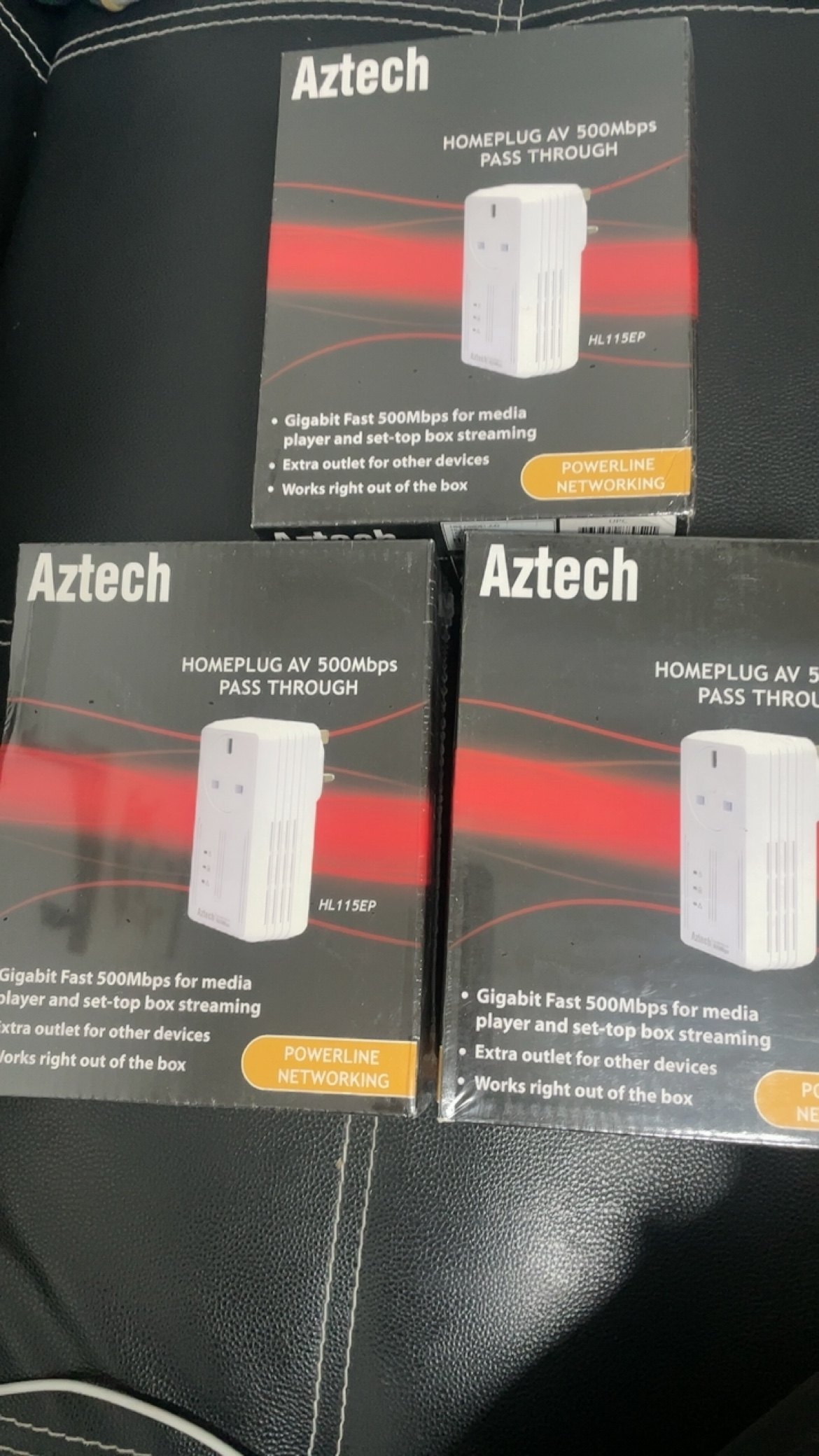 Brand new aztech 500m wired powerline adapter kit: plug and play, bring ...