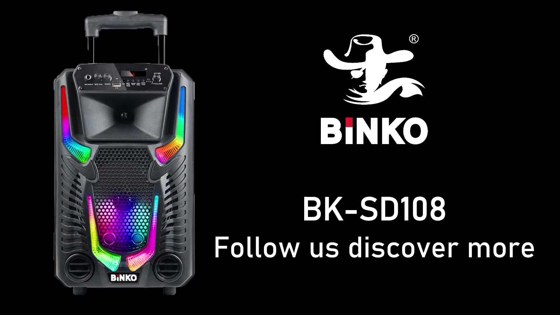 Binko Trolley Portable Smart Speaker Wireless Hifi Powered Woofer Sound ...