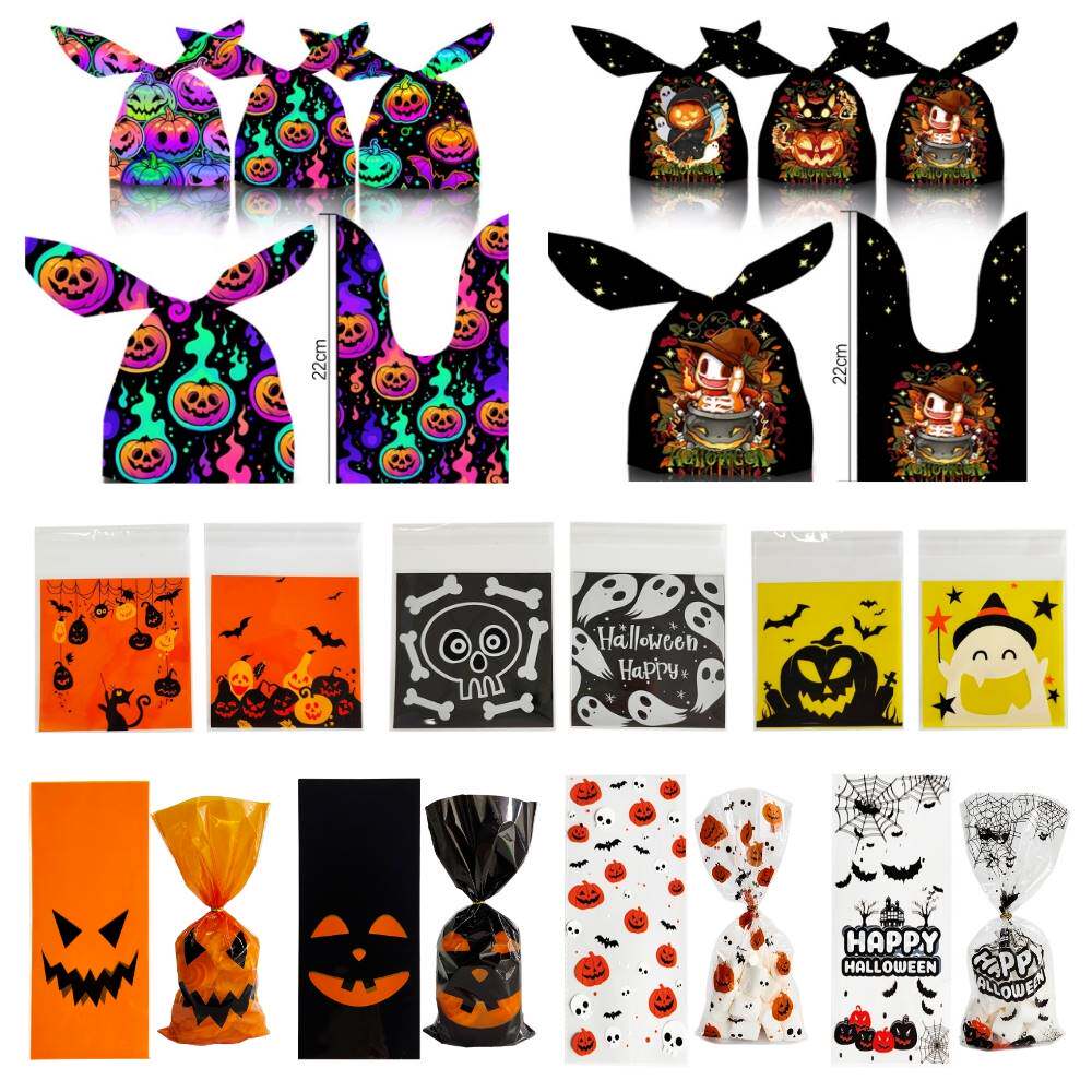 Halloween Candy Bags Pumpkin Ghost Bat Gift Bags Cookie Snac-Taobao
