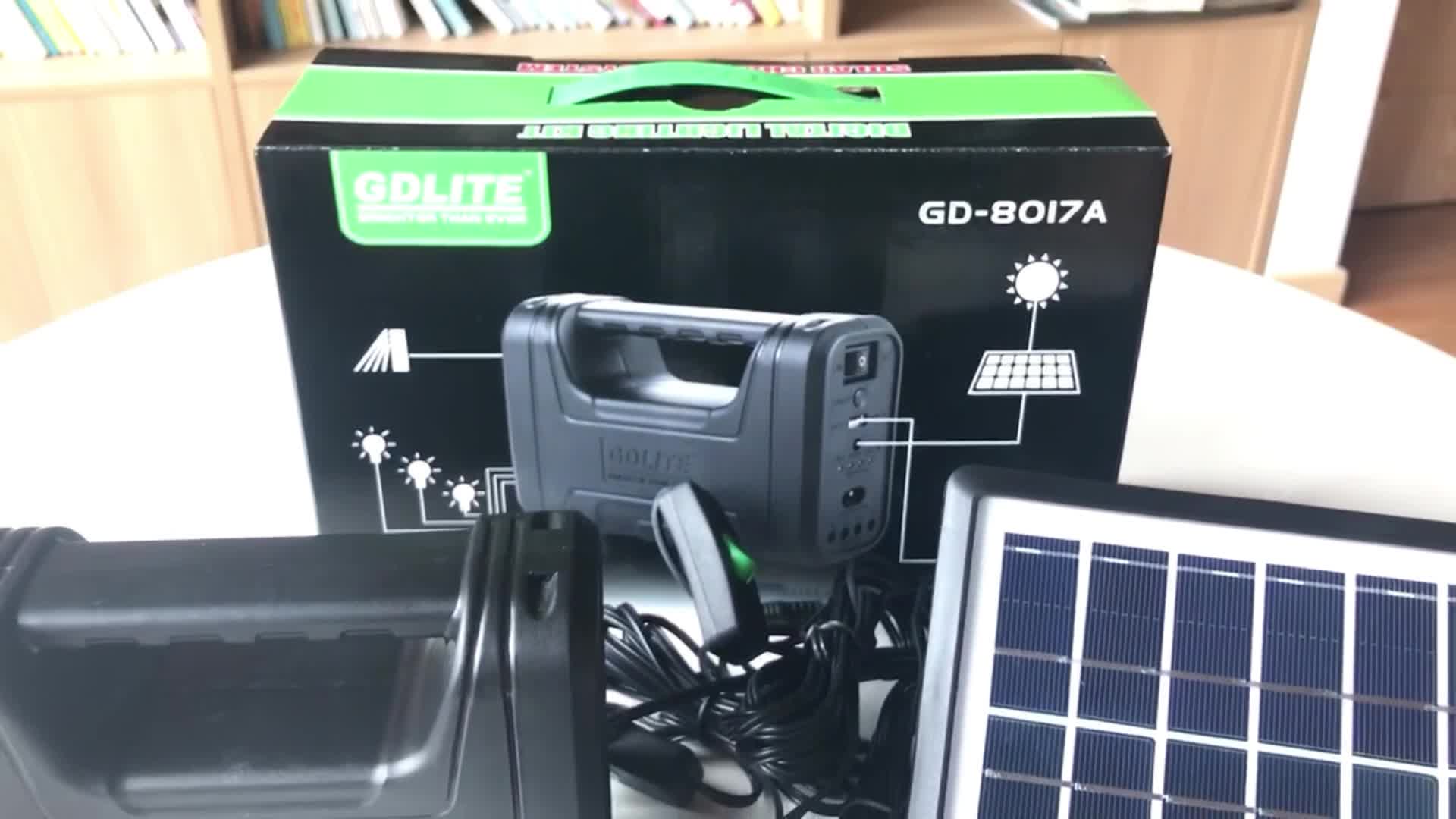 Gdlite Gd 8017 Portable Solar Lighting System Kits Photovoltaic Emergency Light With 5v Usb Out ...